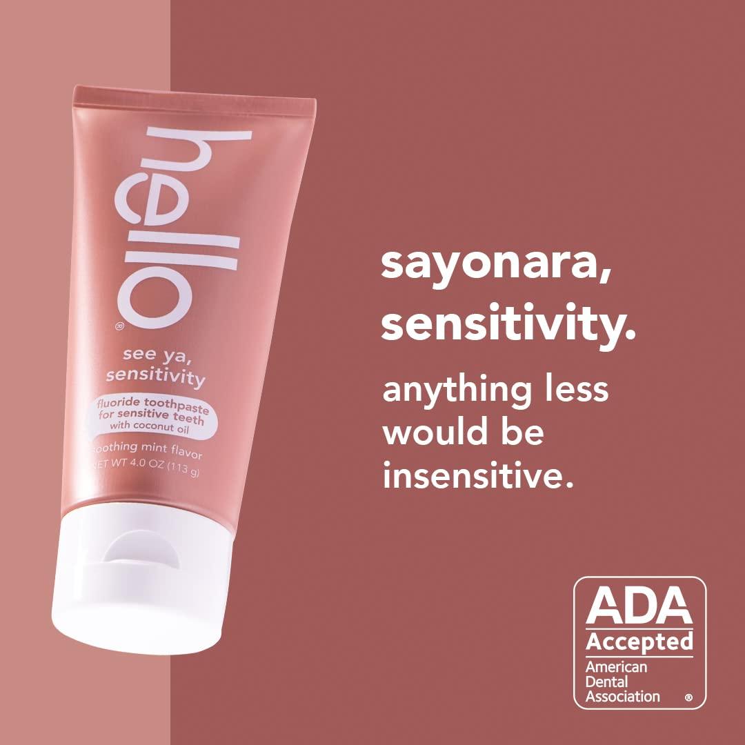 Hello See Ya Sensitivity Toothpaste - Minty Fluoride Formula for ...