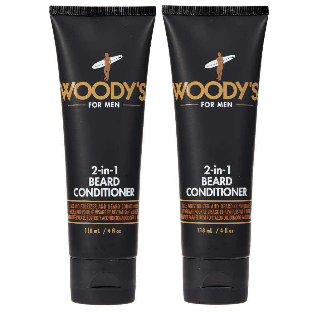 Woody's 2-in-1 Beard Conditioner - Softens and Conditions Dry Facial Hair - 4 fl oz (2 pack ...