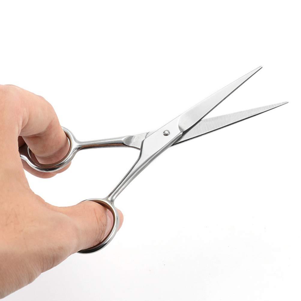 Lurrose Stainless Steel Beard Scissors for Facial Hair, Mustache ...