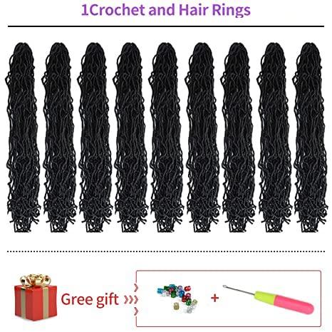 9 Packs Nu Locs Crochet Hair Braids 24 Pre-looped Goddess Locs Curly ...