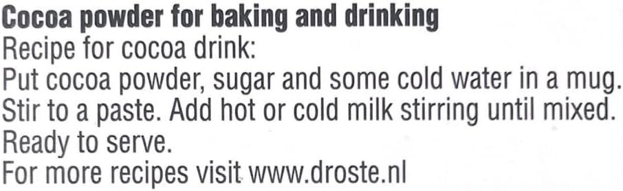 Droste 100% Cocoa Gluten Free Dutch Processed Cocoa Powder 250g | Buy ...