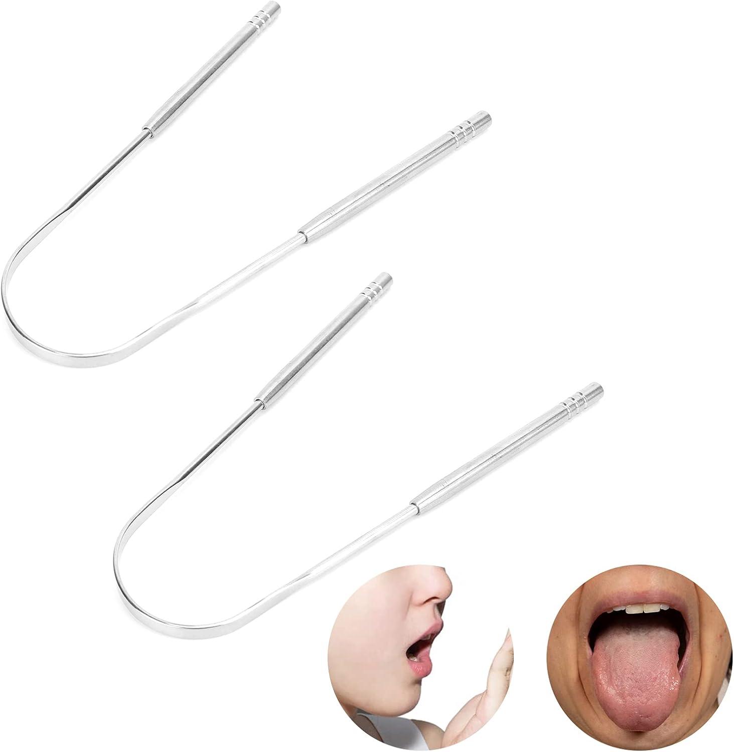U-Shaped Stainless Steel Tongue Scraper | Effective Bad Breath Removal ...
