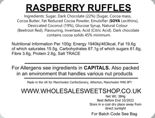 Ellies Jellies Raspberry Ruffles 384g Bucket Individually Wrapped ...