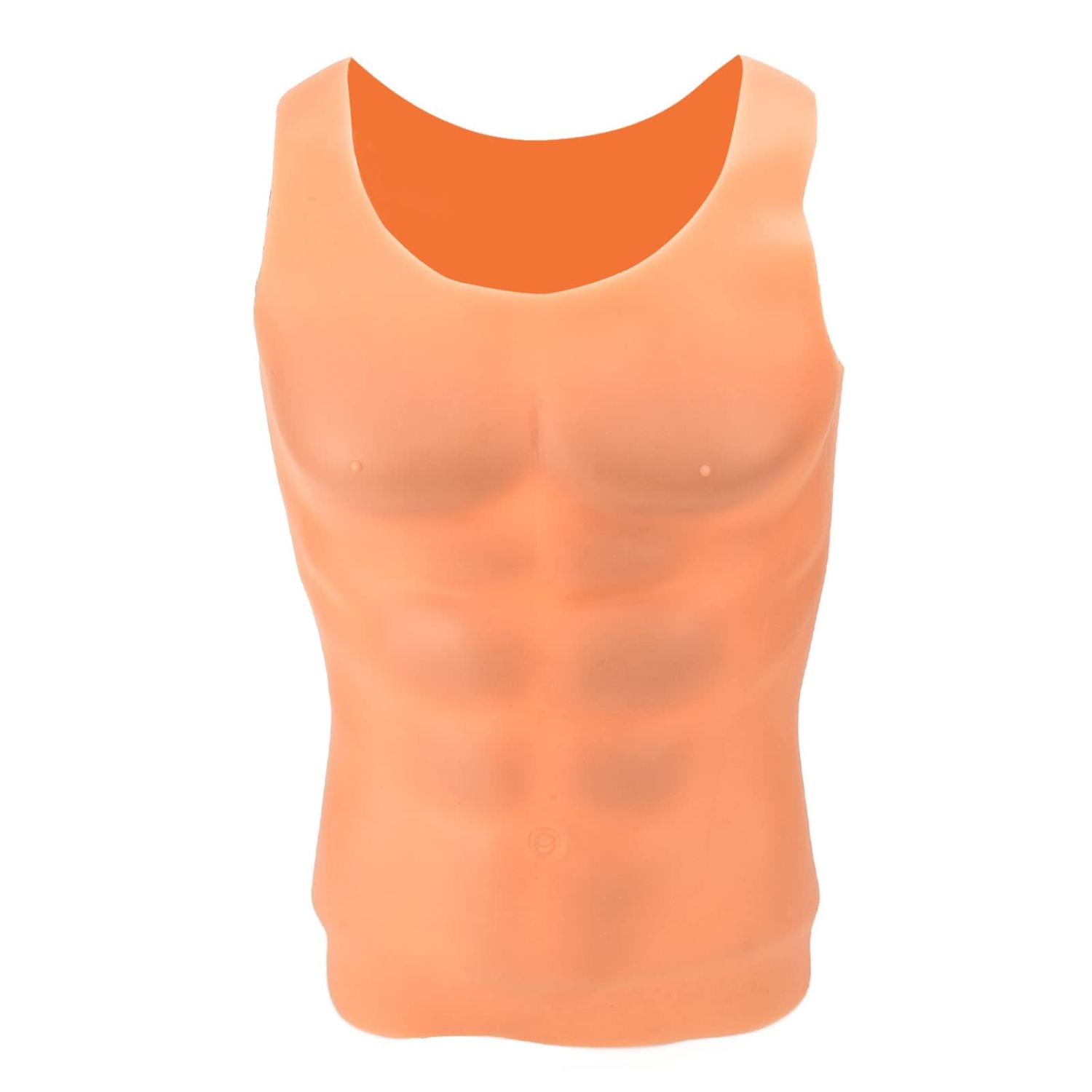 Dark Skin Silicone Fake Chest Vest for Carnival Costume Prop - Muscle ...
