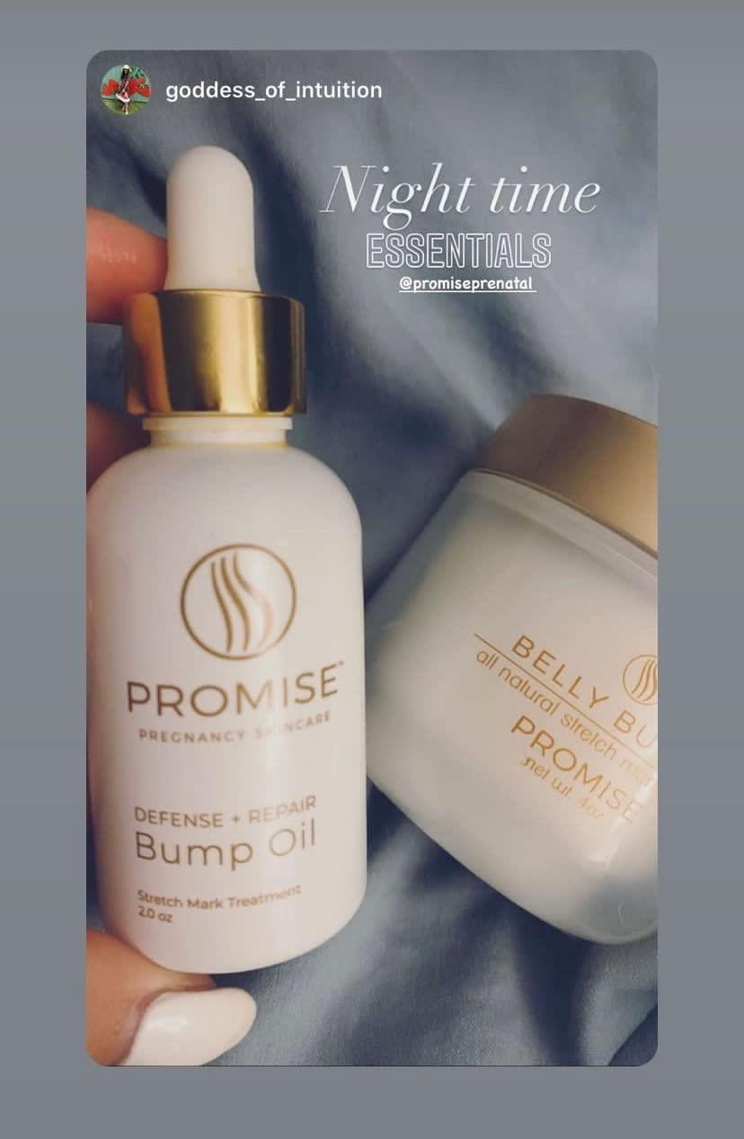 Promise Pregnancy Skin Bundle: Belly Butter & Bump Oil Set - Pregnancy ...