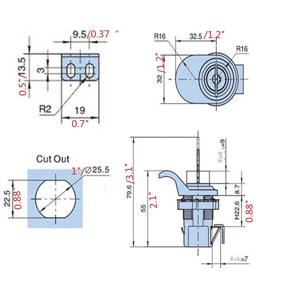 2PCS Push Button Plastic & Metal Latch Lock for Marine Boat Tool/Glove ...