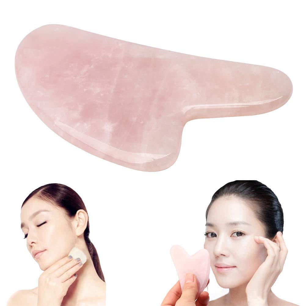 Jade Gua Sha Facial Tool for Face and Body Skin Massage - Pink | Buy ...