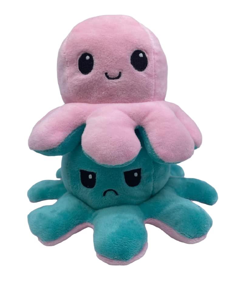 XEANCO Double-Sided Flip Octopus Plush - Soft Stuffed Toy for Kids ...