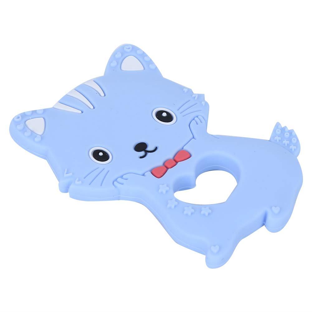 Cartoon Cat Teething Toy - Safe Silicone Teether for Babies, Kids ...