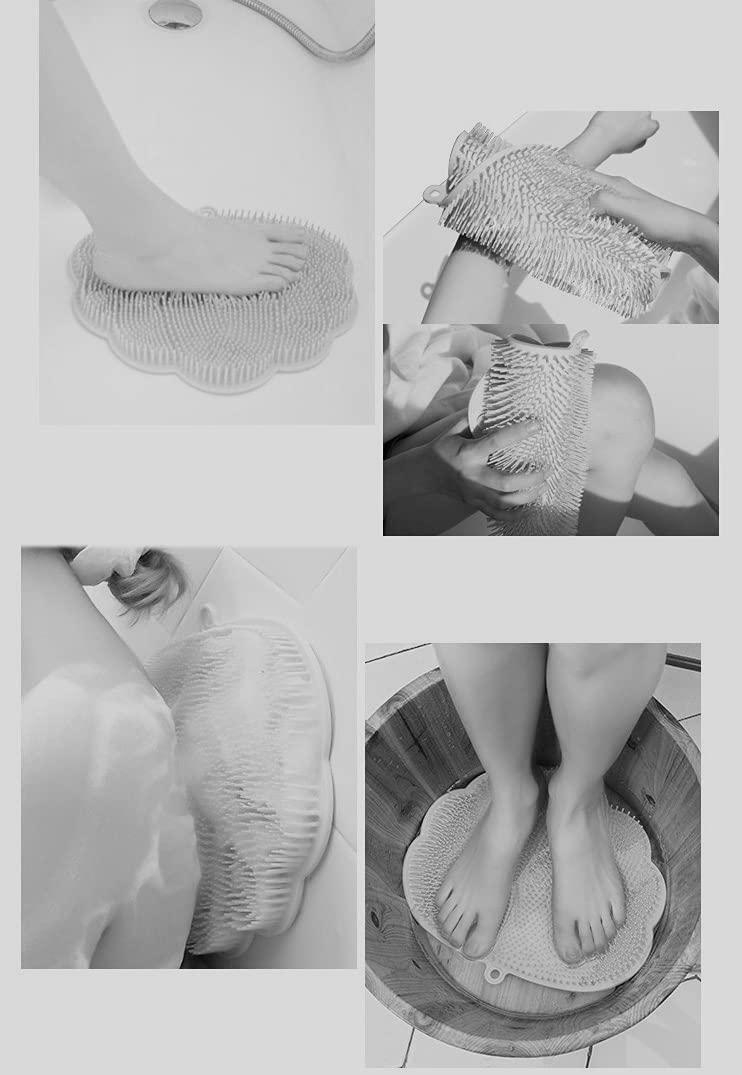 Extra-Large Silicone Back Scrubber for Shower | Exfoliating Shower Mat ...