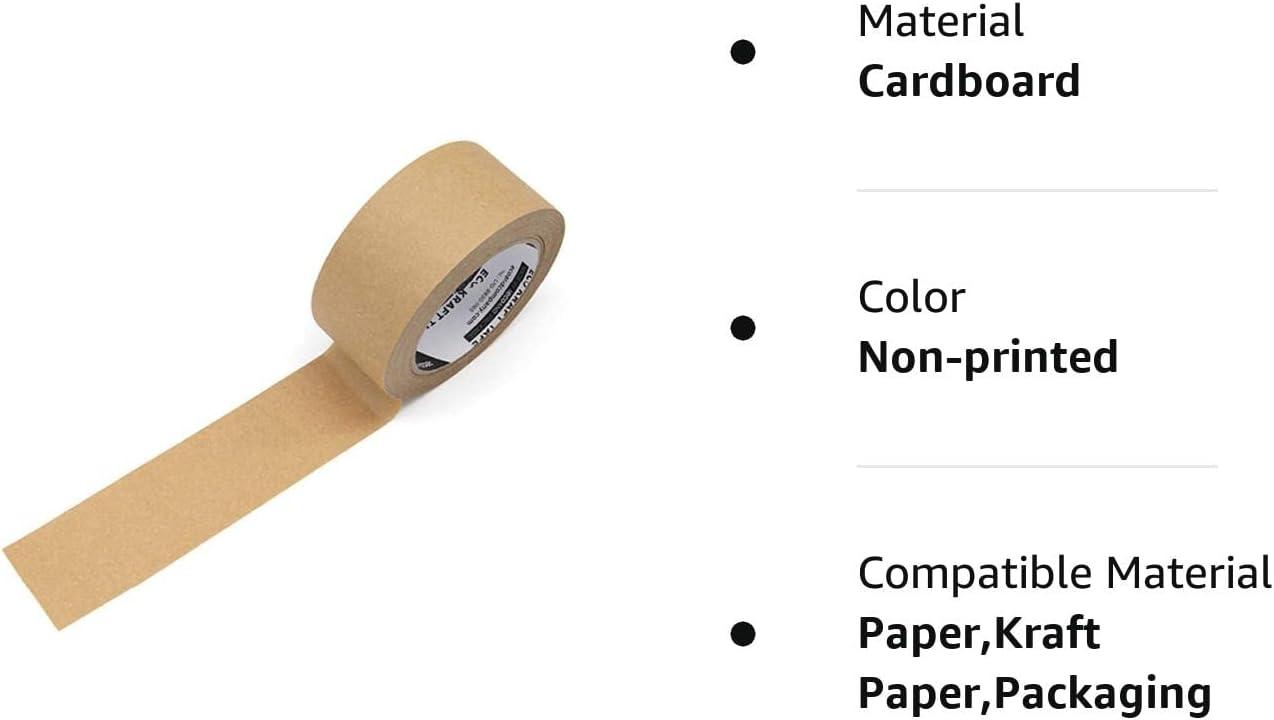 ECOAND Brown Kraft Paper Tape 2 x 43 Yards Writable Non-Coated Surface ...