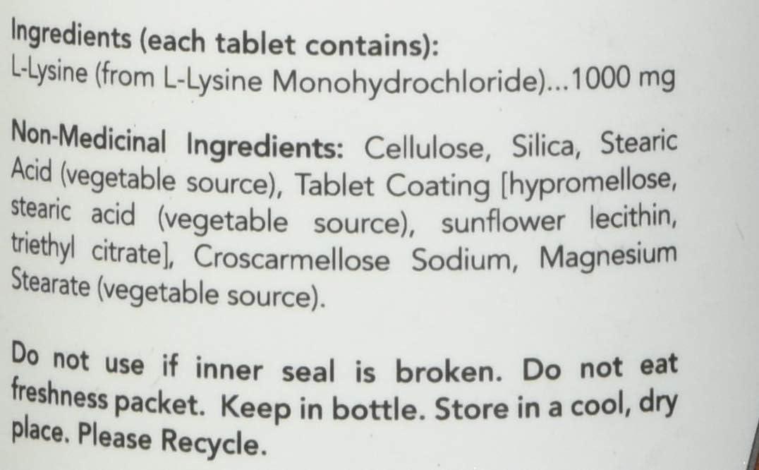 Now Foods L-Lysine 1000mg Extra Strength - 100 Tablets | Supports ...