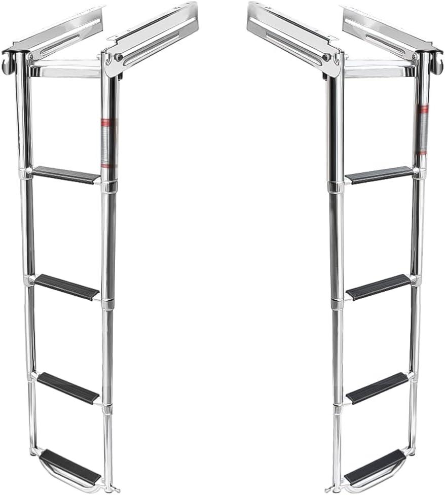 Marinebaby 4 Step Telescoping Boat Boarding Ladder - Under Platform ...
