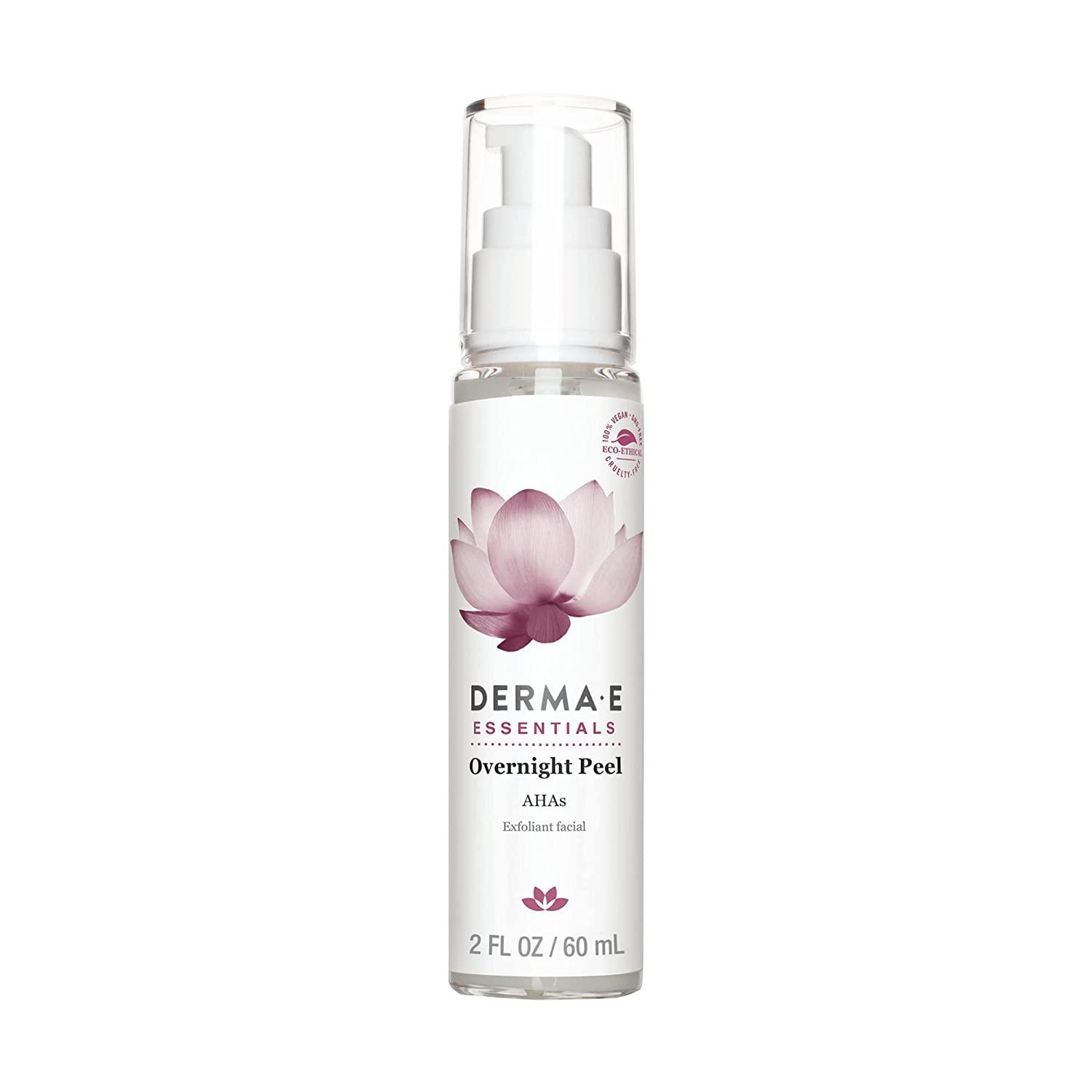 DERMA E Overnight Peel 2 fl oz - Alpha Hydroxy Acid Mask for Acne Scars ...