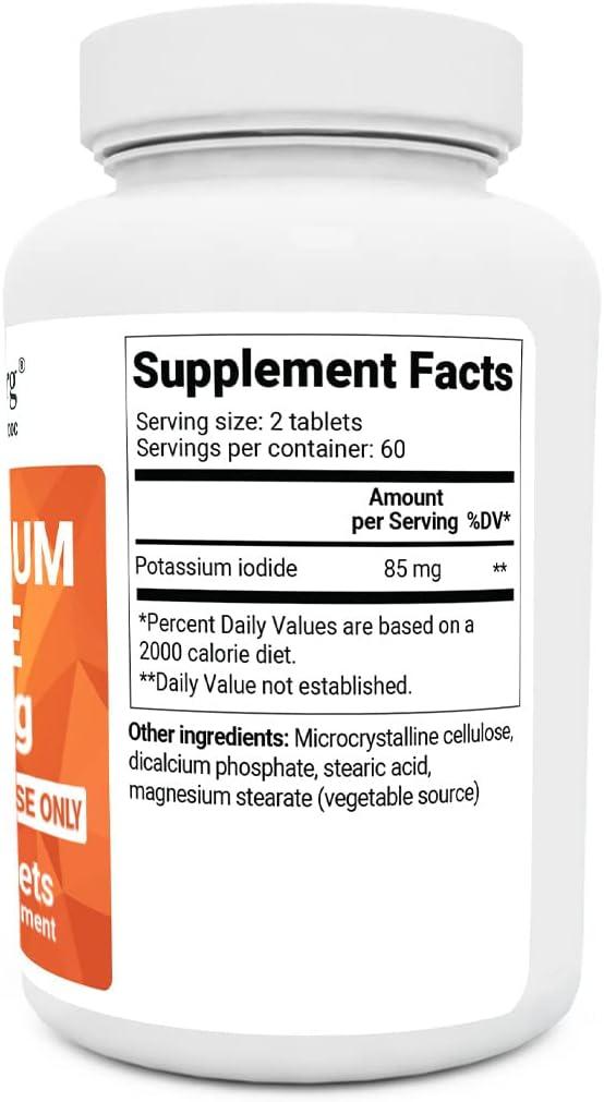 Dr. Berg's Potassium Iodide Tablets - 120ct Easy-to-Swallow Pills for ...