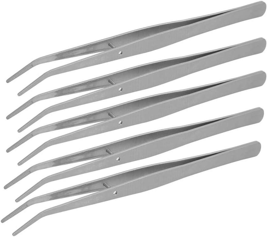 Curved Stainless Steel Overlocker Machine Tweezers - 5Pcs Sewing ...