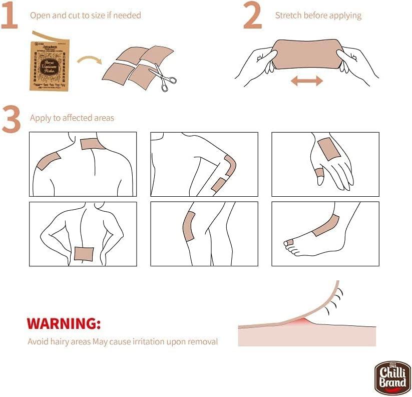 POROUS-CAPSICUM-PLASTER Chilli Brand Pain Patch (3.4 x 4.5) (2 Packs)