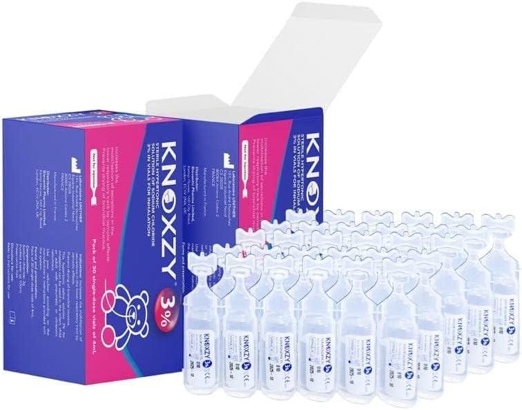 KNOXZY Hypertonic Saline Inhalation Solution 3% - 30 Single Dose Vials ...