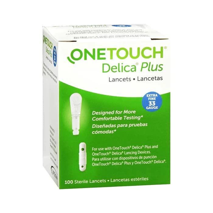 OneTouch Delica 33g Lancets 100/Bx | Twist-Off Disc | Sterile White ...