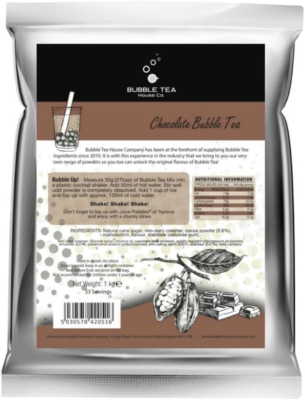Chocolate Bubble Tea Kit - Premium Gift Set with Chocolate Tea Powder ...