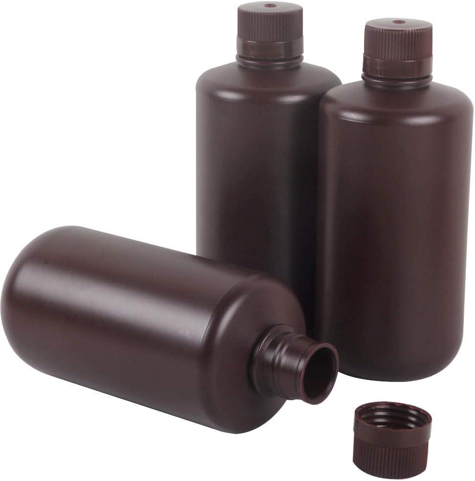 3X 1000ml Darkroom Chemical Storage Bottles - Amber Liquid Containers ...