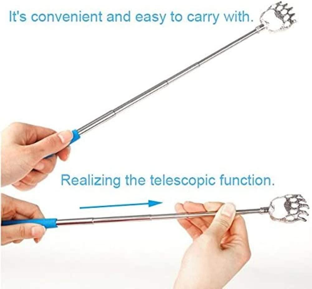 Portable Telescoping Bear Claw Back Scratcher Set - 2 Pcs with Rubber ...