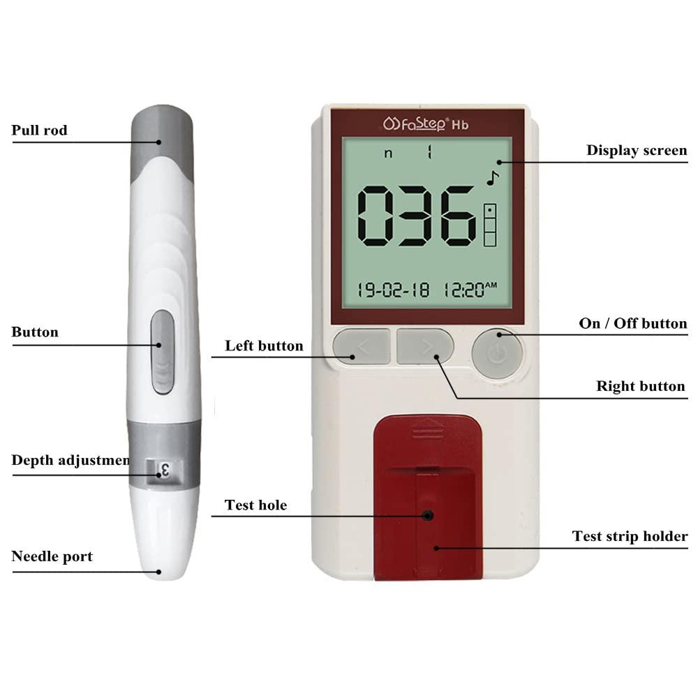 Hemoglobin Test Meter Kit with 50 Test Strips - Anemia Monitor and ...