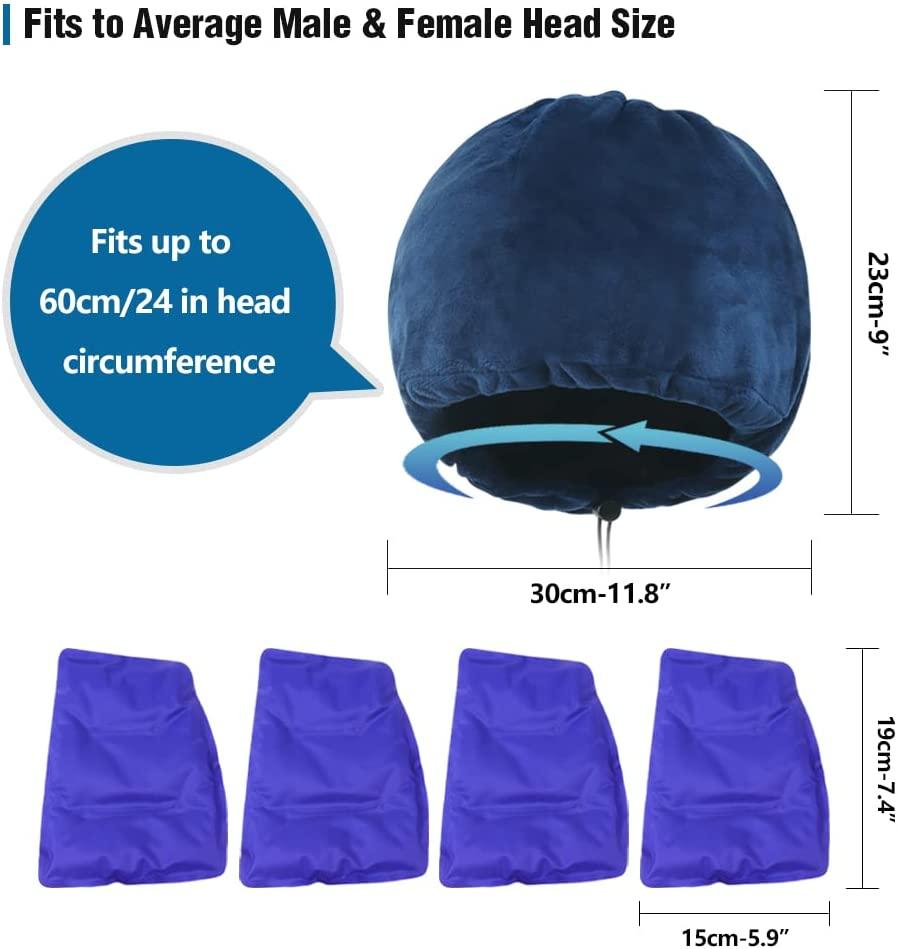 Hilph Gel Ice Cap for Migraine Relief - Reusable Headache Cold Therapy ...