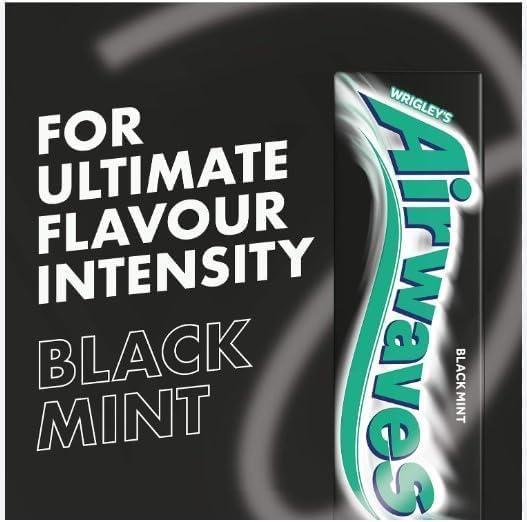 Wrigley's Airwaves Sugarfree Gum - Black Mint (10 per Pack x 5) - Pack ...