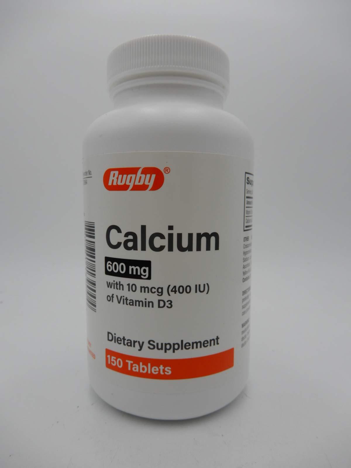 Rugby Calcium 600mg + Vitamin D3 10mcg (400 IU) - 150 Tablets | Buy Now with Express ...