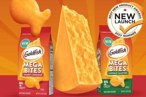(Pack of 2) Gold-fish Mega Bites Cheddar Jalapeno Crackers 5.9 Oz Bag ...