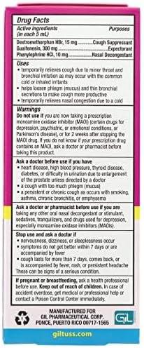 Giltuss Cough and Cold Syrup Maximum Strength Cherry Flavor - 4 Fl Oz ...