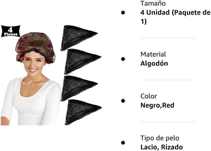 4 Pack Triangle Hair Nets for Rollers | Women's Mesh Hair Setting Net ...