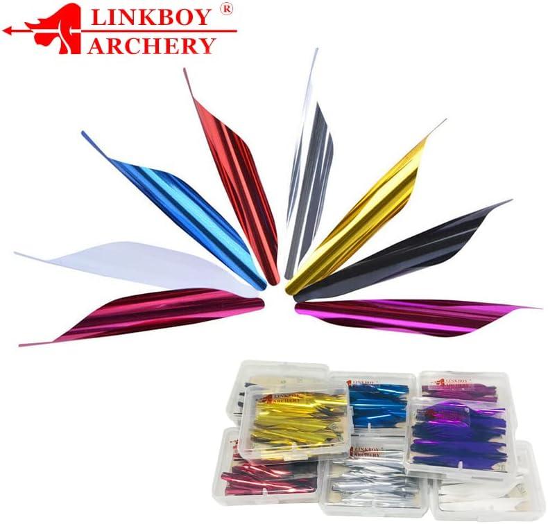Linkboy Archery Spin Vanes 1.8inch Arrow Vanes Fletches - 50pcs Silver
