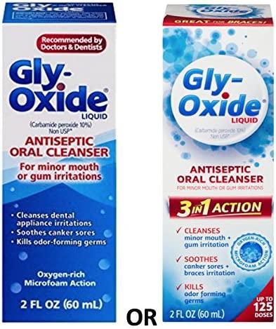 Gly-Oxide Alcohol-Free Antiseptic Mouth Sore Rinse - 2 oz, Packaging ...