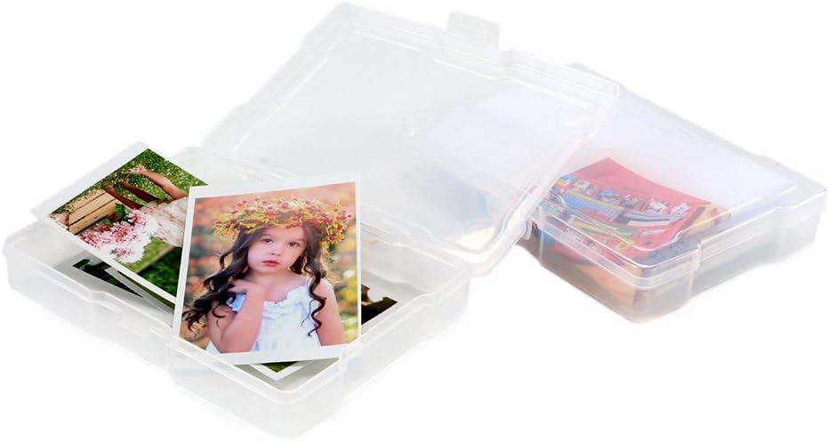novelinks Transparent 4x6 Photo Storage Boxes - 10 Pack Clear Organizer ...
