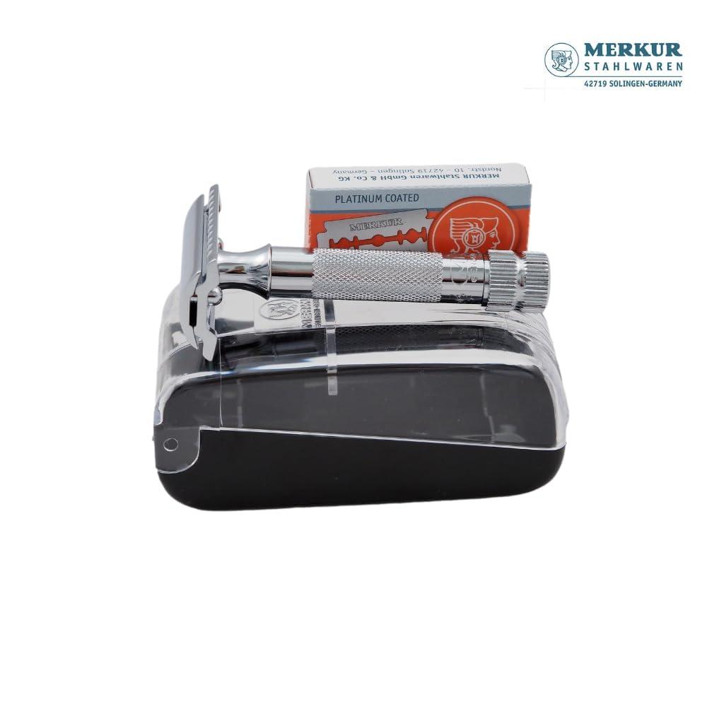 Buy MERKUR 34C Short Handle Classic Safety Razor Set Heavy Duty with 10 ...