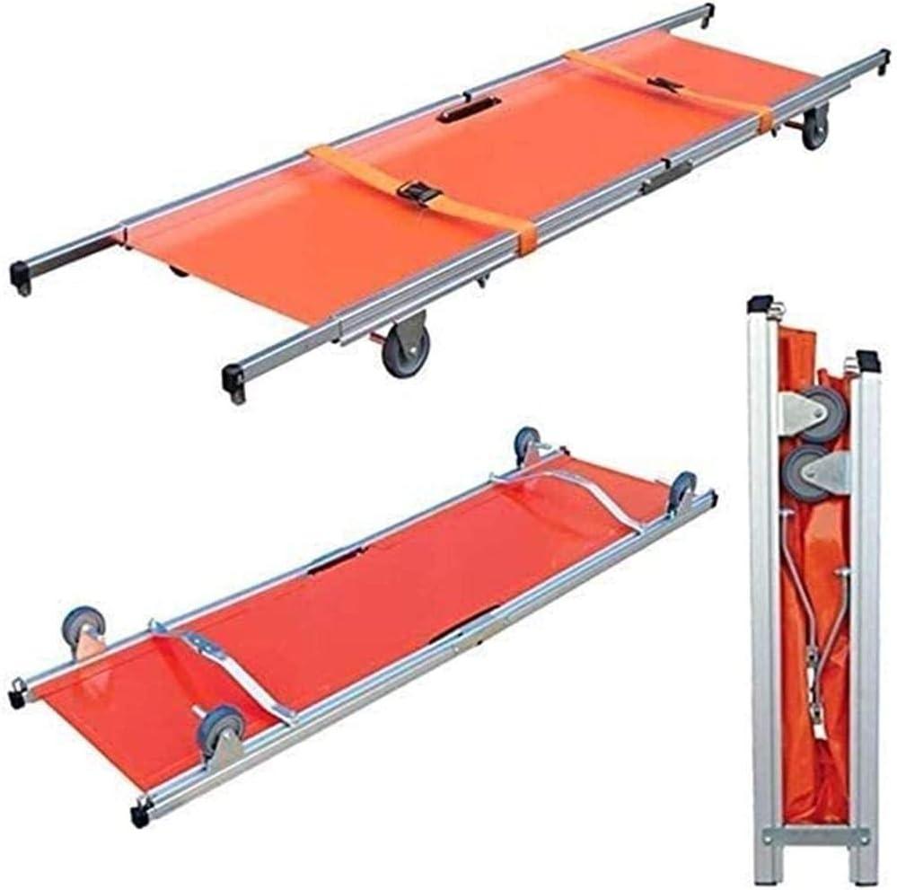Portable Foldable Flat with Wheeled Stretcher Aluminum Alloy 4 Wheels ...