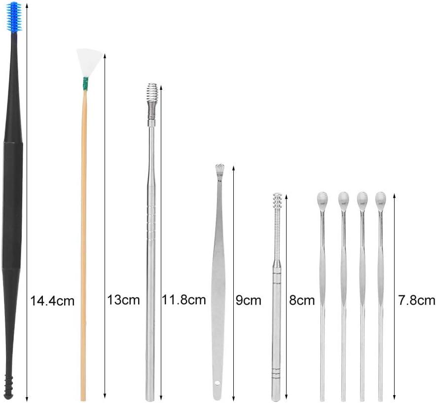 Stainless Steel Ear Wax Picker Kit - 9pcs Spiral Design for 360 Degree ...