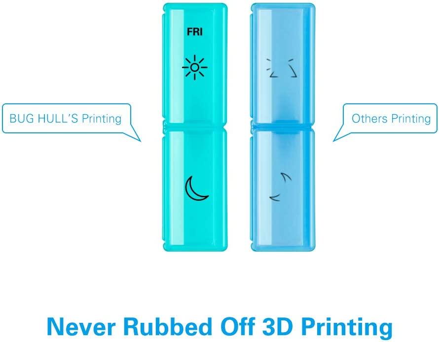 BUG HULL Large Weekly Pill Organizer - 2 Times a Day AM PM 7 Day Pill ...