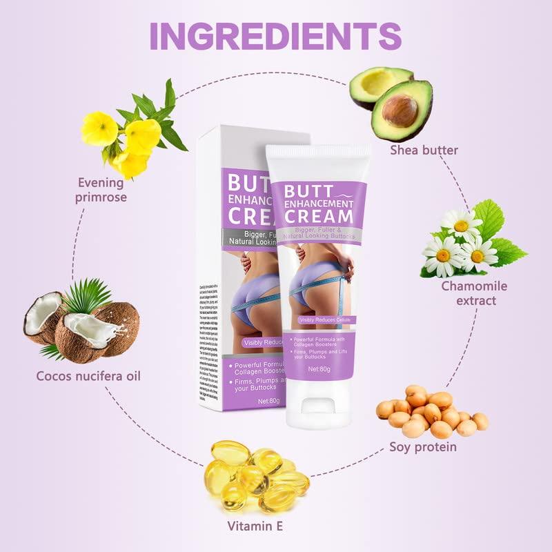 2 Pack Butt Enhancement Cream - Hip Lift Up & Plump Firming Buttocks Cream with Shea Butter ...