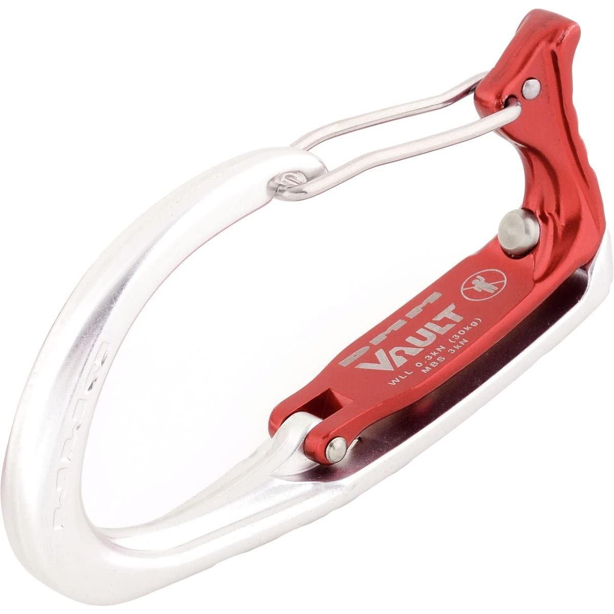 DMM Vault Wire Gate Carabiner - Silver/Red - A558 | Lightweight and Durable