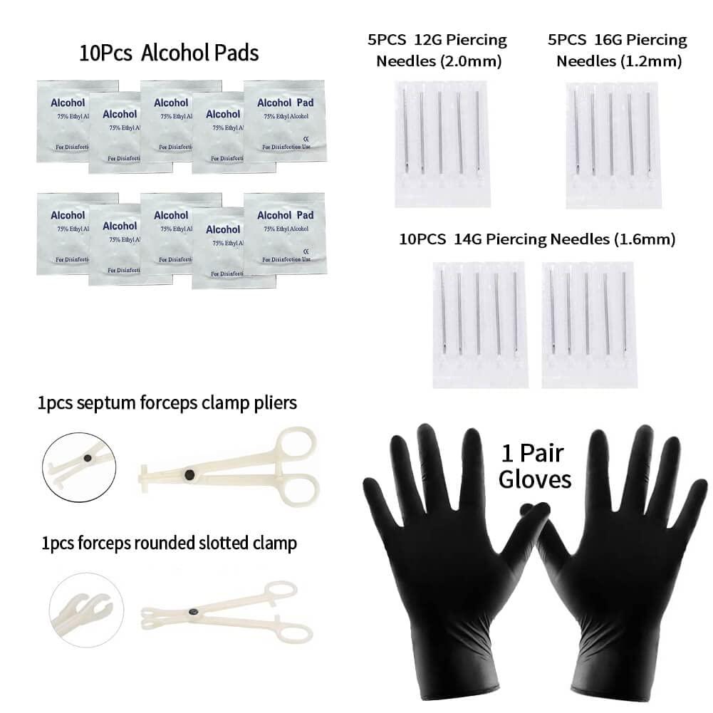 94PCS Mixed-Pack Piercing Kit: Stainless Steel Jewelry & Needles for ...