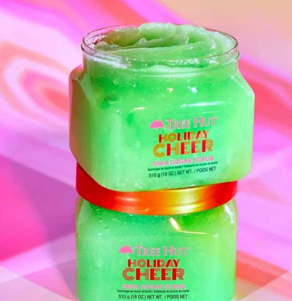 Tree Hut Candy Cane And Holiday Cheer Shea Sugar Body Scrub 18oz 2 Pack