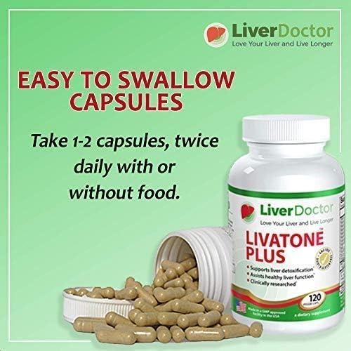 Livatone Plus Liver Detox Capsules - 240 Count with Milk Thistle and ...