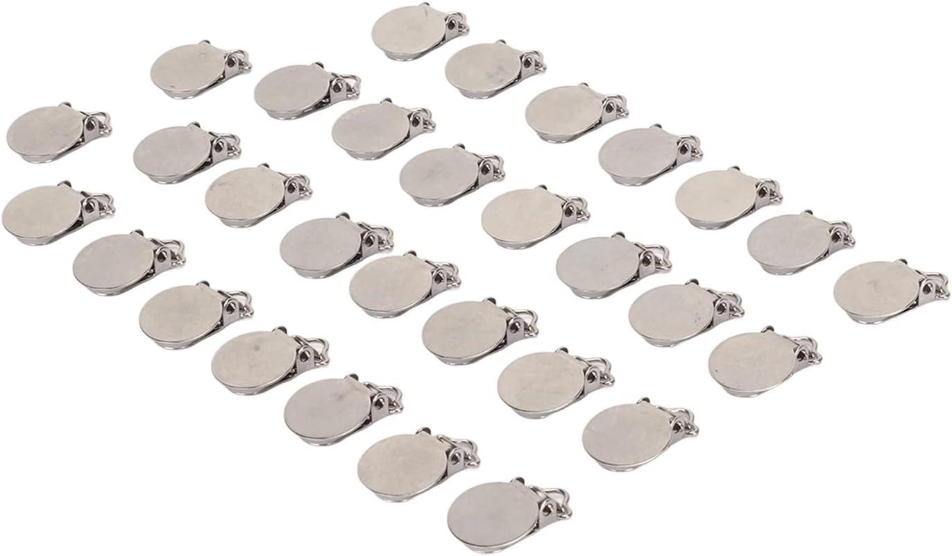 30 Pack Round Metal Pacifier Clips for Teething Relief - Rust Proof ...