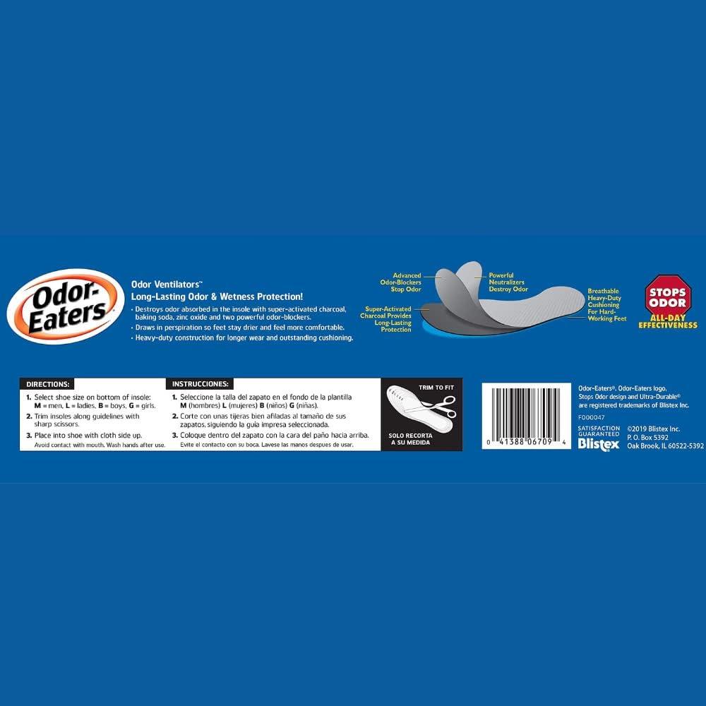 Odor Eaters Insoles Ultra-Durable (3 Pack) - Long-lasting Odor Control ...