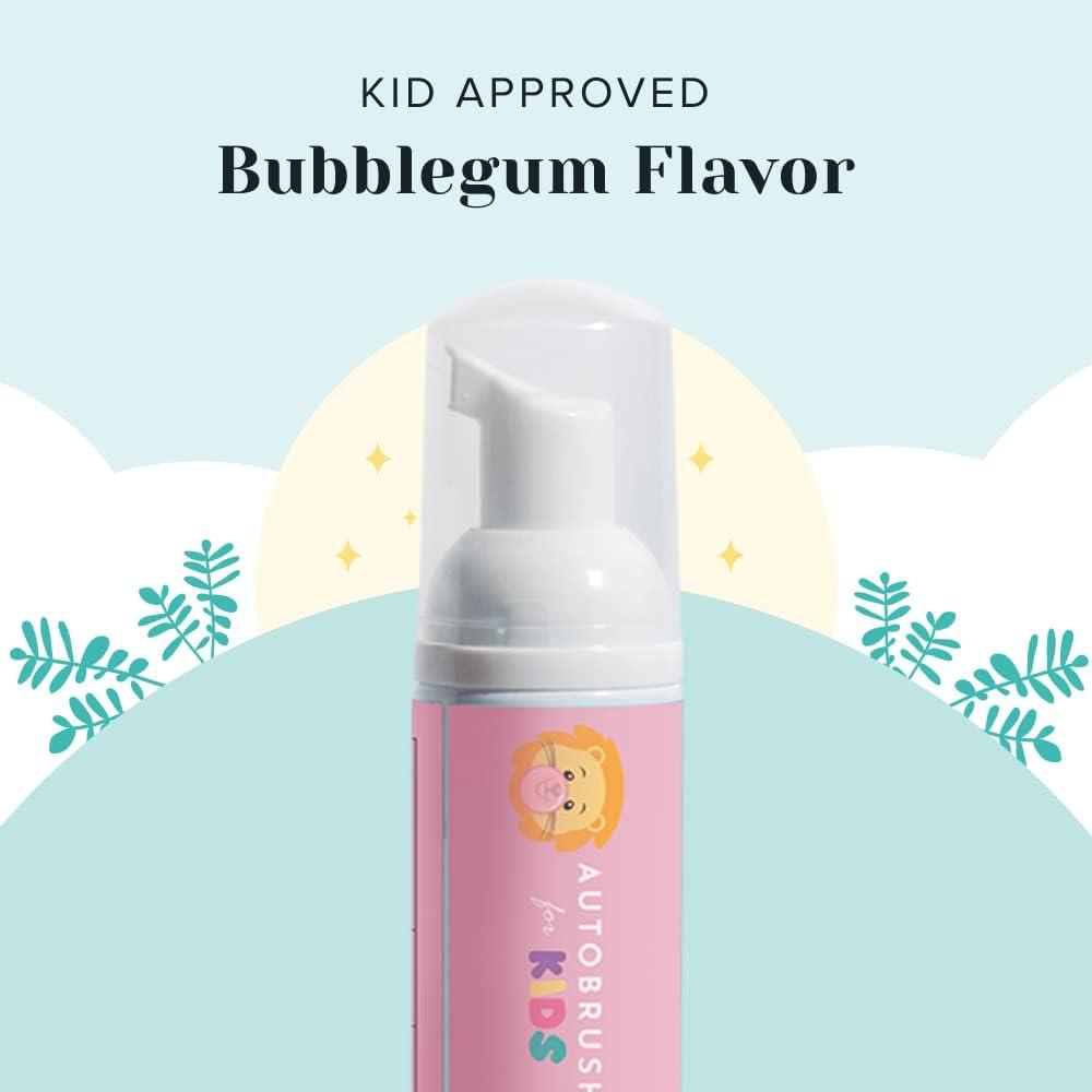 AutoBrush Kids Bubblegum Flavor Fluoride-Free Foam Toothpaste 1.69 Fl ...