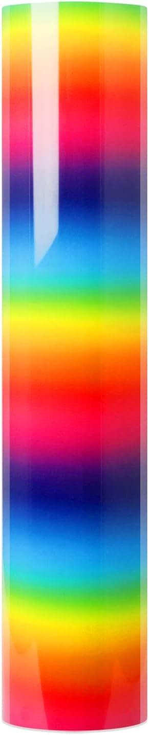 Gatichetta Heat Transfer Vinyl Roll Gradient Rainbow Iron on HTV Vinyl ...