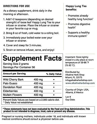 Alkaline Herb Shop Happy Lung Tea Supplement - Natural Wildcrafted ...